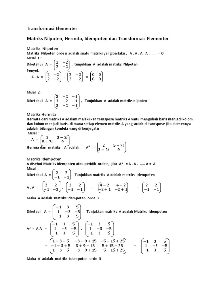 Transformasi Elementeri | PDF