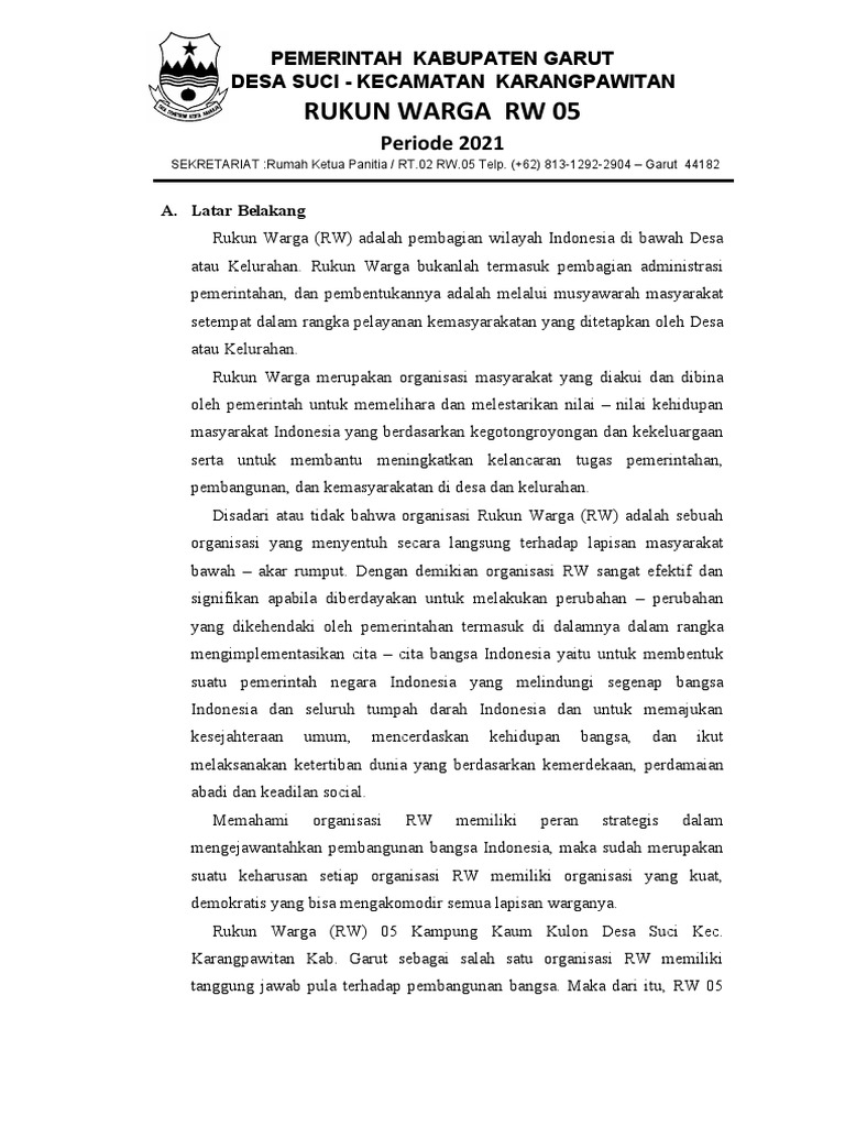 Proposal Pemilihan Ketua RW | PDF