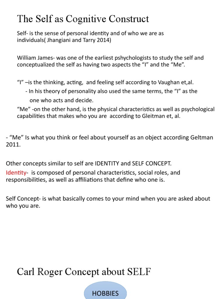 The Self As Cognitive Construct | PDF