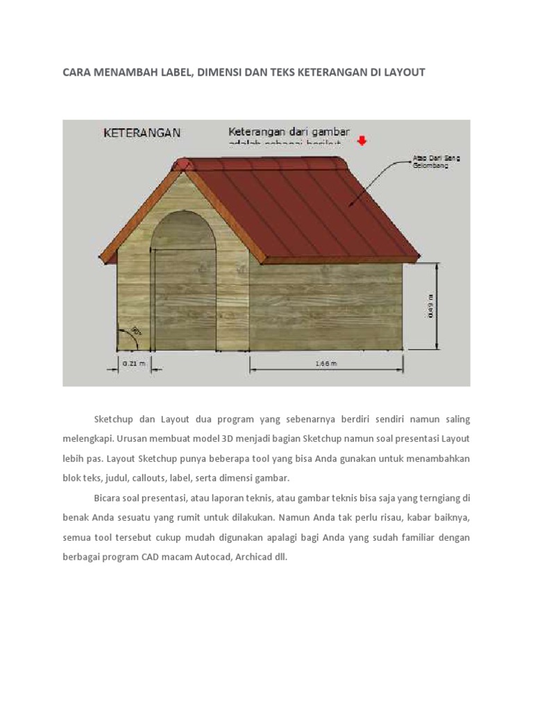 Cara Menambah Label, Dimensi Dan Teks Keterangan Di Layout | PDF