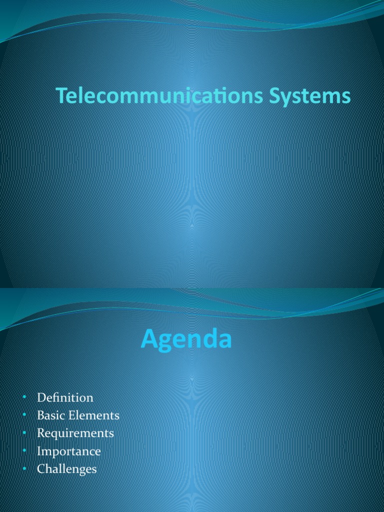 Overview of Telecommunications Systems | PDF | Communications System ...
