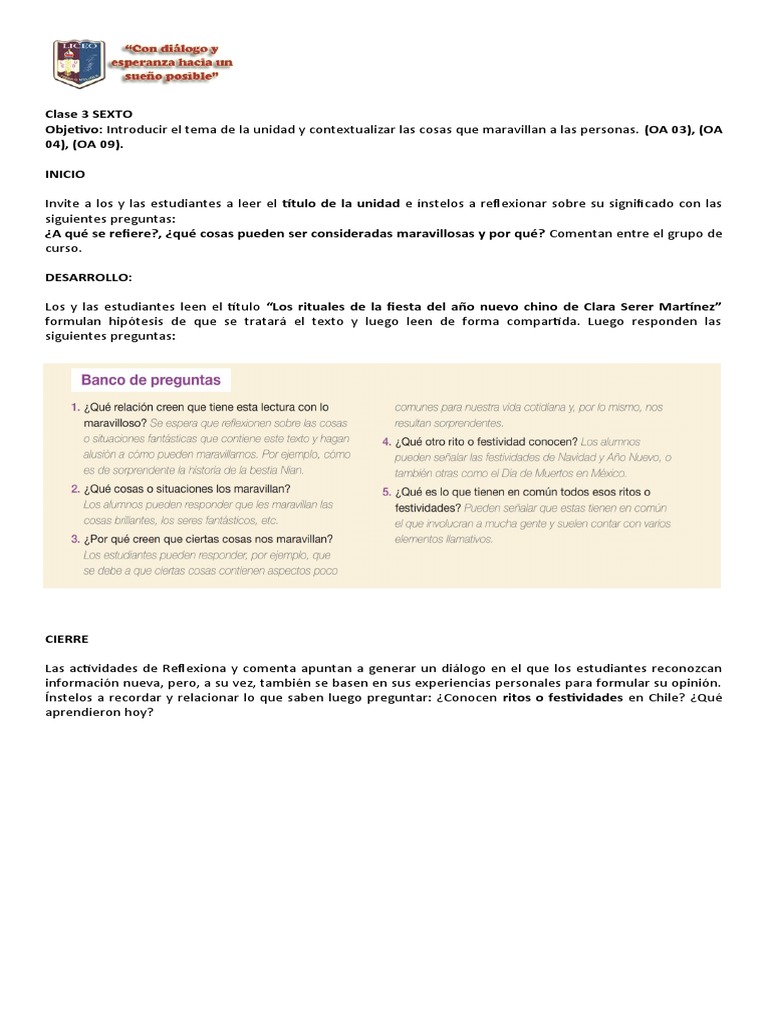 Clase 3 Sexto | PDF | Ciencia y matemáticas