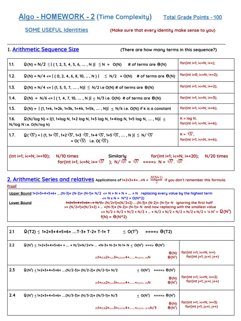 Algo-2021-Homework 2 | PDF | Time Complexity | Iteration