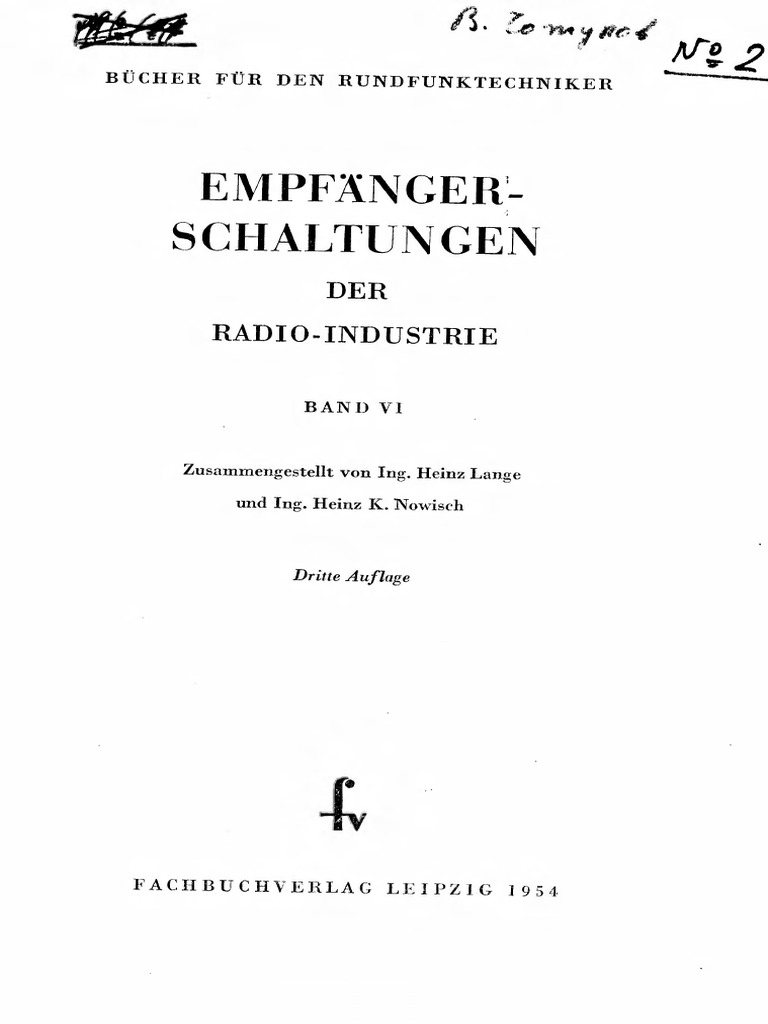 06 - 1954 - Empfanger Schaltungen Der Radio-Industrie - VІ | PDF