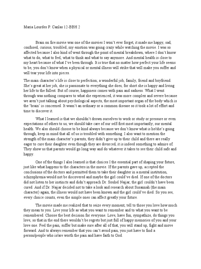 Brain On Fire Reaction | PDF | Mental Disorder | Human Nature