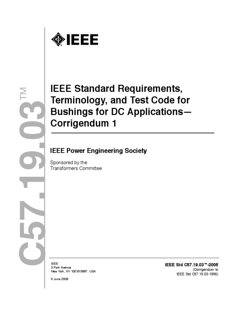 IEEE Standard Requirements, Terminology, and Test Code For Bushings For ...
