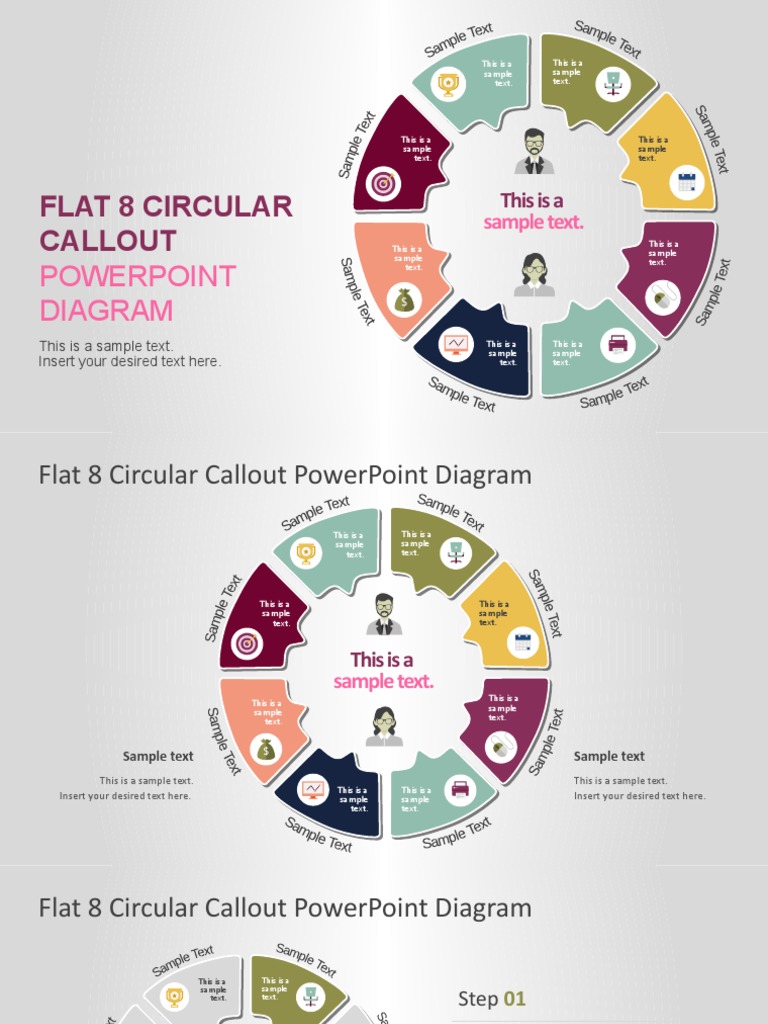 PPT1 Flat 8 Circular Callout Powerpoint Diagram 16x9 | PDF