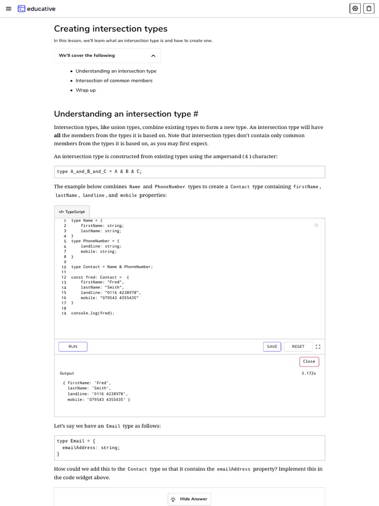 18 Creating Intersection Types Using Typescript With React Pdf Object Oriented 4241