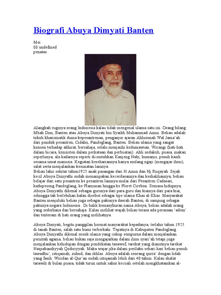 Abuya Dimyati Banten | PDF