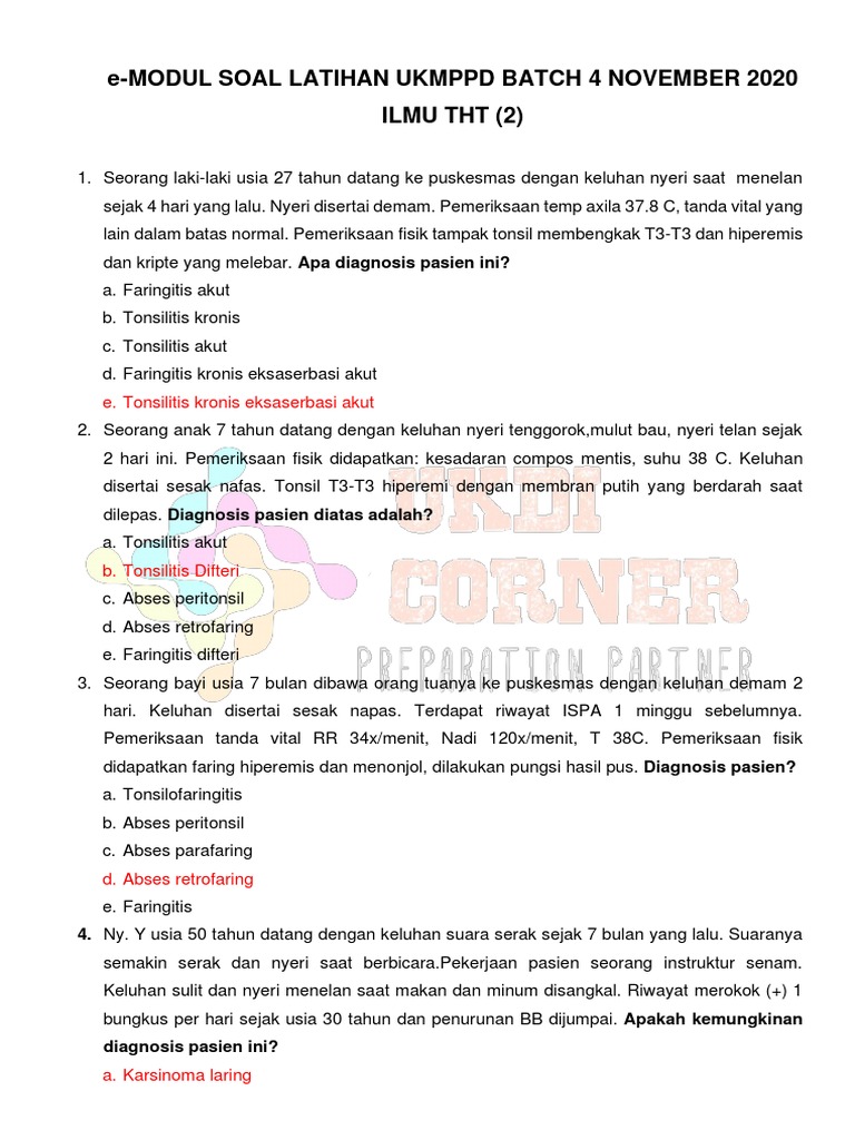 E-Modul Soal UKMPPD THT 2 Kunci | PDF