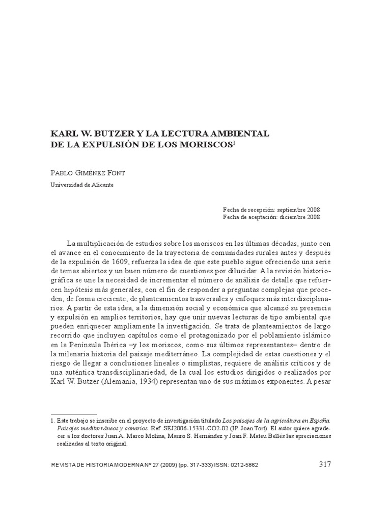 Karl W. Butzer y La Lectura Ambiental | PDF | Edades medias | Conocimiento