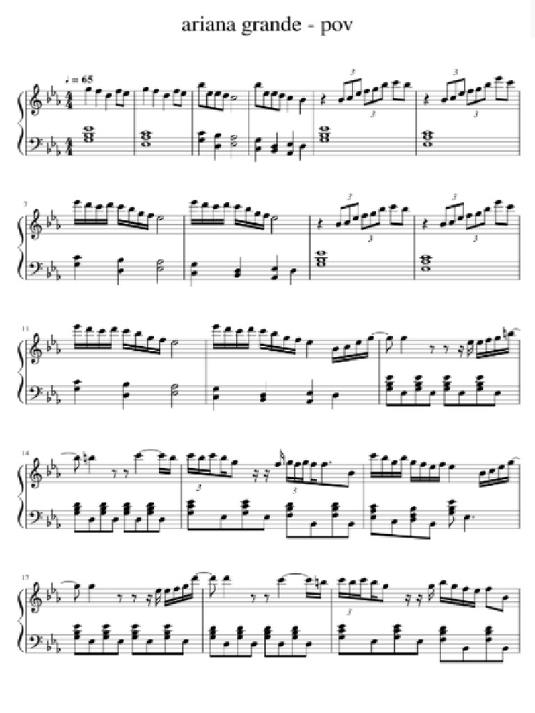 Pov - Ariana Grande (Partitura) | PDF