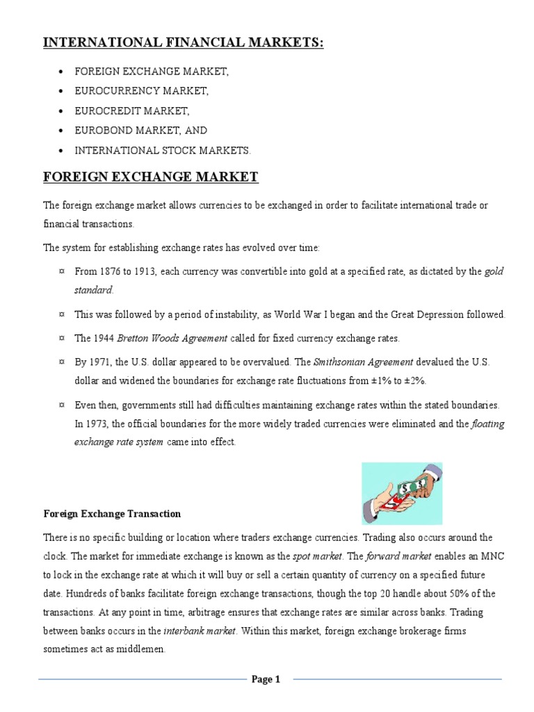 Overview of International Financial Markets | PDF | Foreign Exchange ...