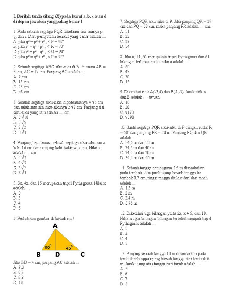 Soal Pythagoras | PDF