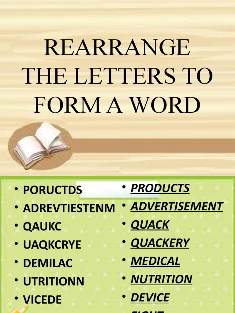 Rearrange The Letters To Form A Word | PDF | Science & Mathematics