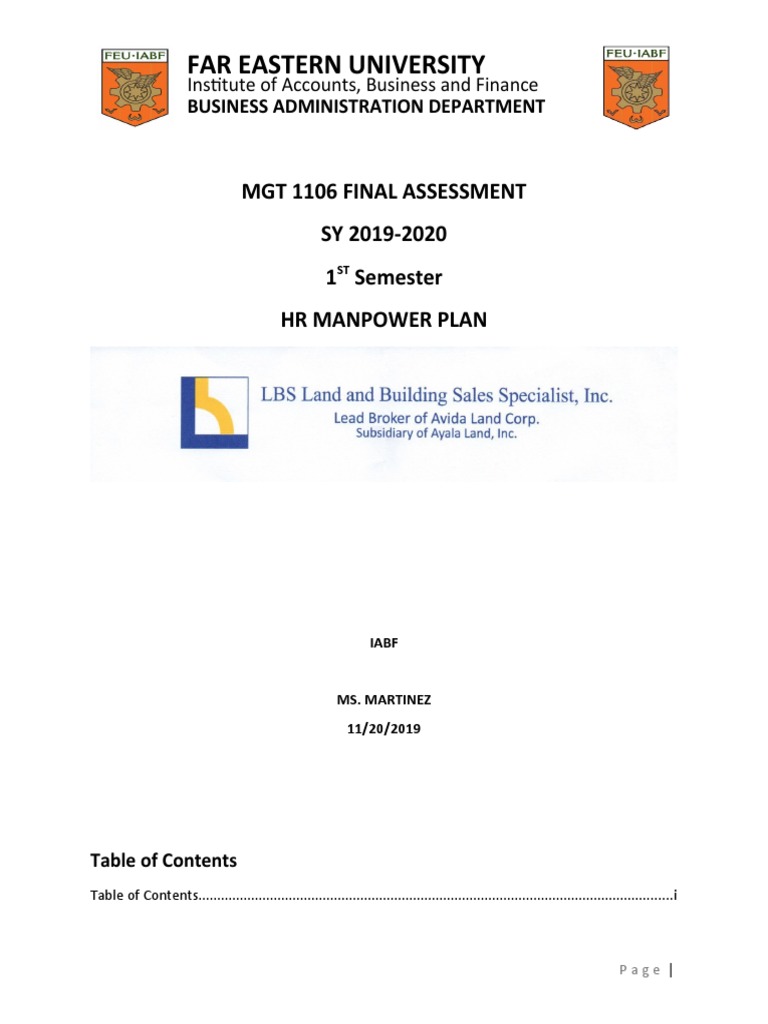 HR Manpower Plan for LBSS Real Estate | PDF | Recruitment | Human Resources