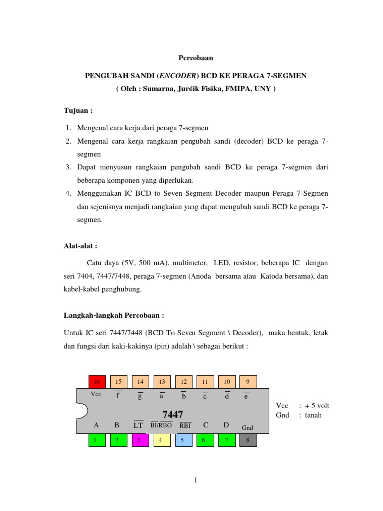 Manual Prak Sis Dig (Enkoder BCD Ke 7 Segment) | PDF