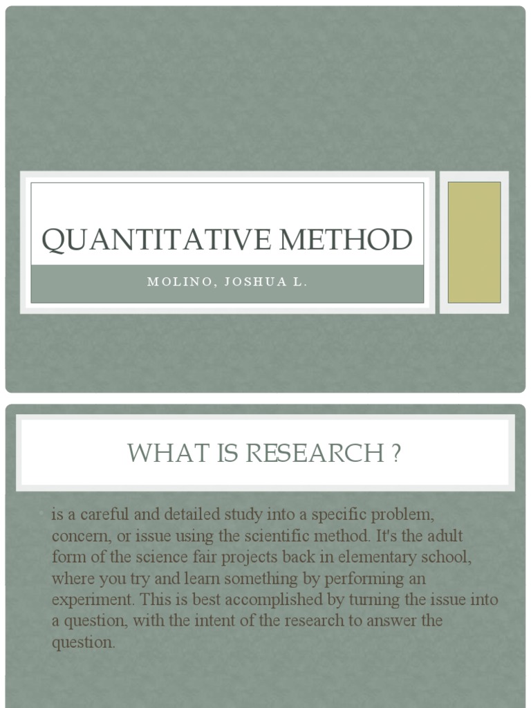 Understanding Quantitative Research Methods | PDF