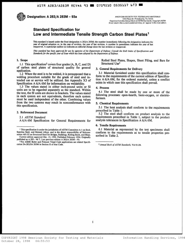Astm A283 | PDF