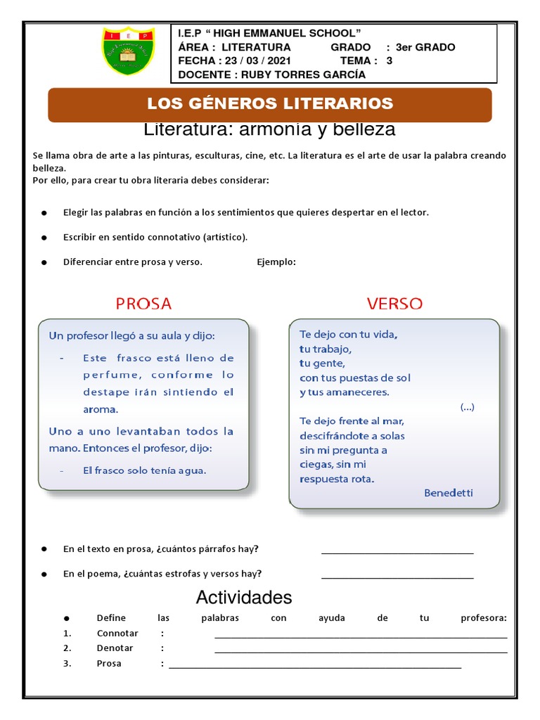 3ero TEMA 3 LITERATURA | PDF | Poesía