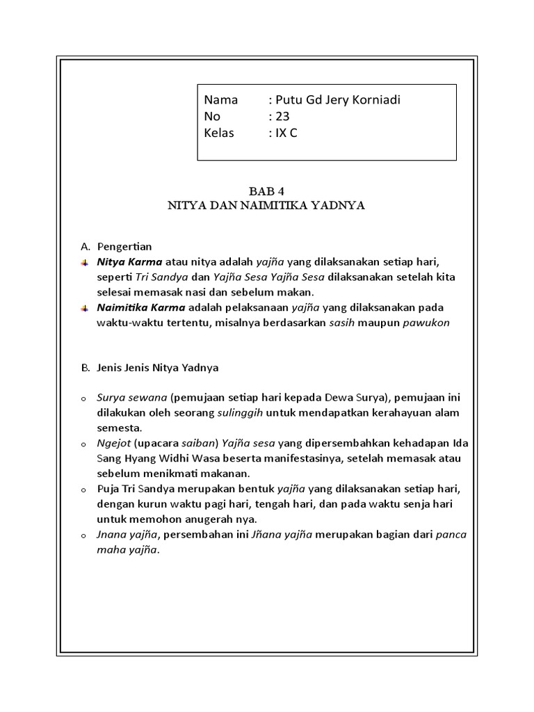 Nitya Yadnya 2 | PDF