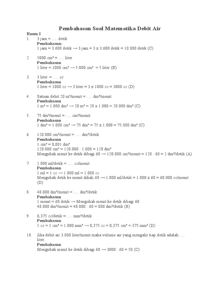 Pembahasan Soal Debit | PDF