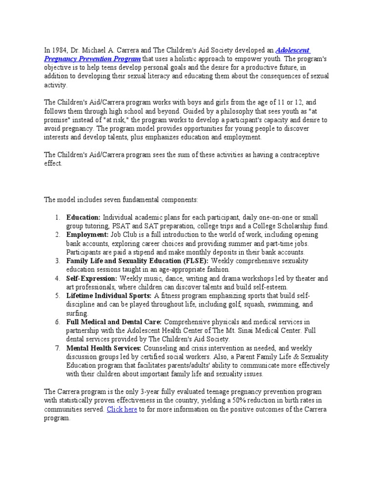 Adolescent Pregnancy Prevention Program: Click Here | Download Free PDF ...