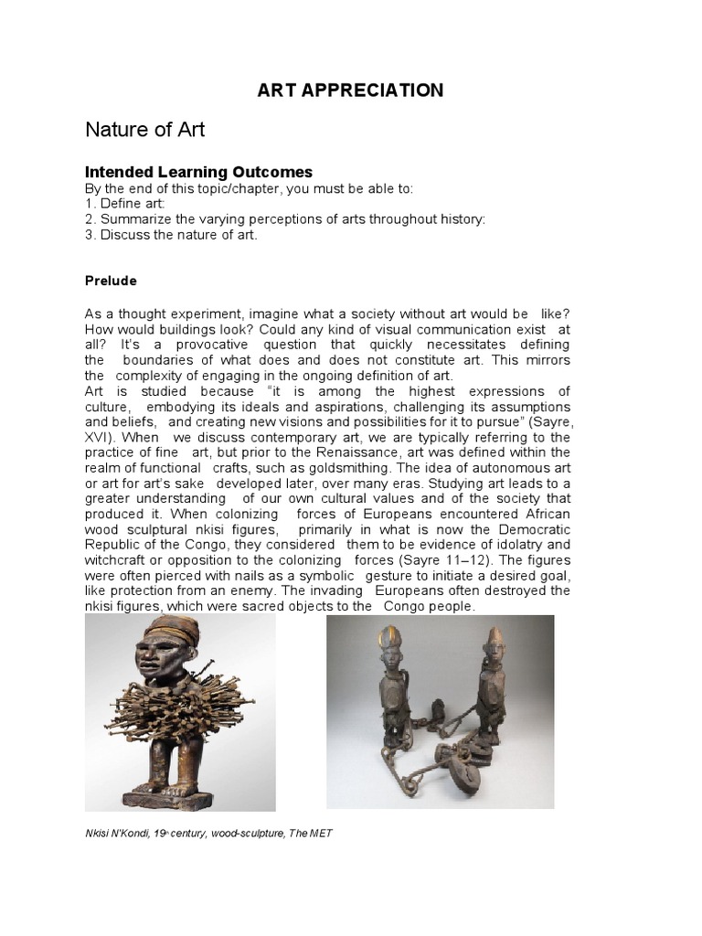 Art Appreciation Part 1 | PDF | Aesthetics | Experience