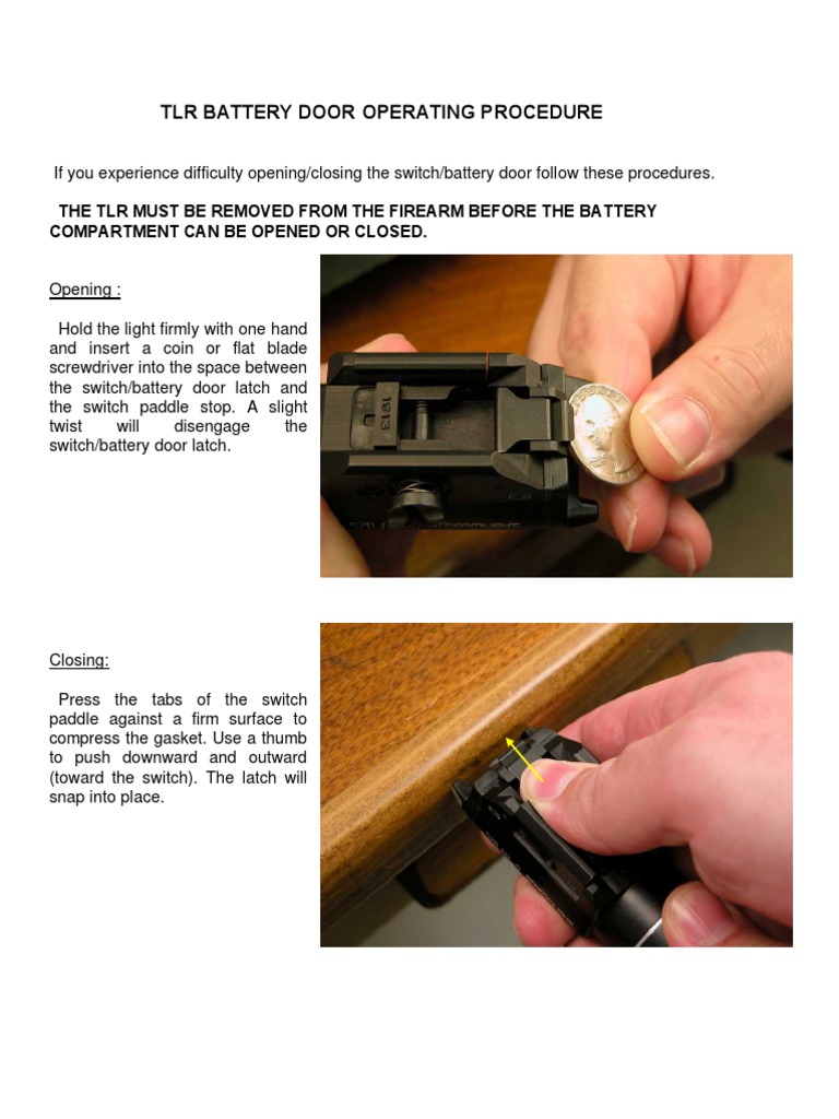 TLR Battery Door Operation Guide | PDF | Technology & Engineering