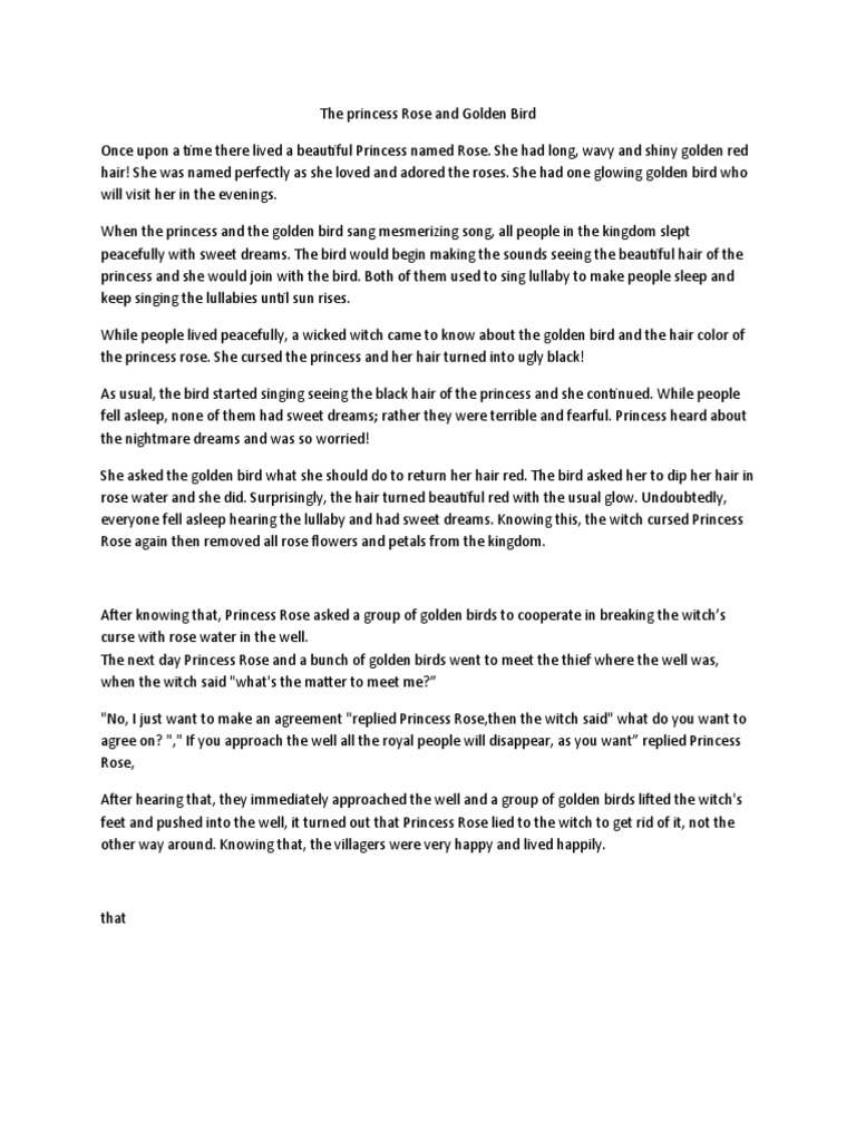 The Princess Rose And Golden Bird Pdf