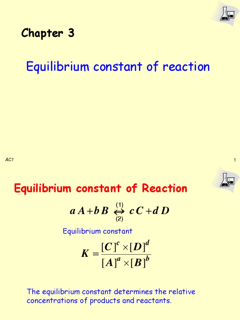 Equilibrium Constant of Reaction | PDF | Redox | Acid