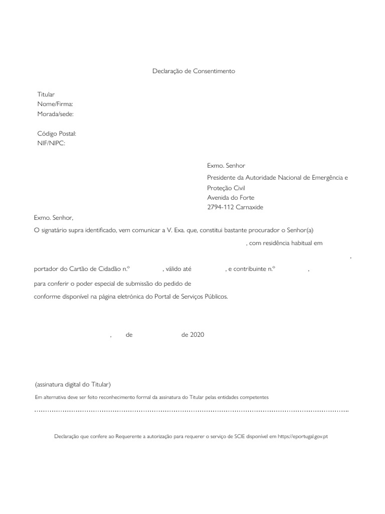 Declaração de Consentimento 2020 | PDF