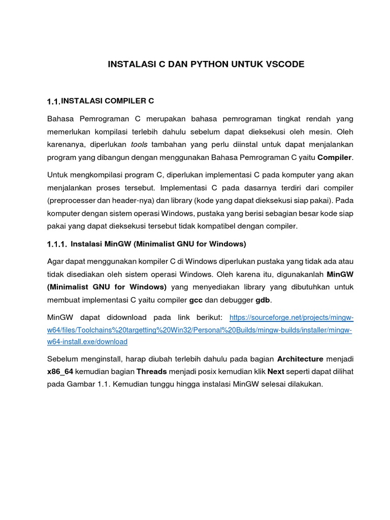 Instalasi C Dan Python Pada Visual Studio Code | PDF