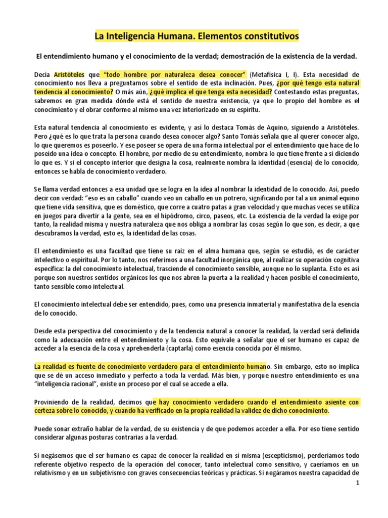 La Inteligencia Humana | PDF