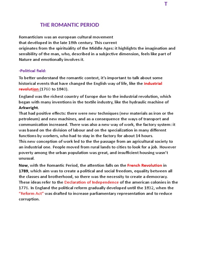 Overview of the Romantic Period | PDF