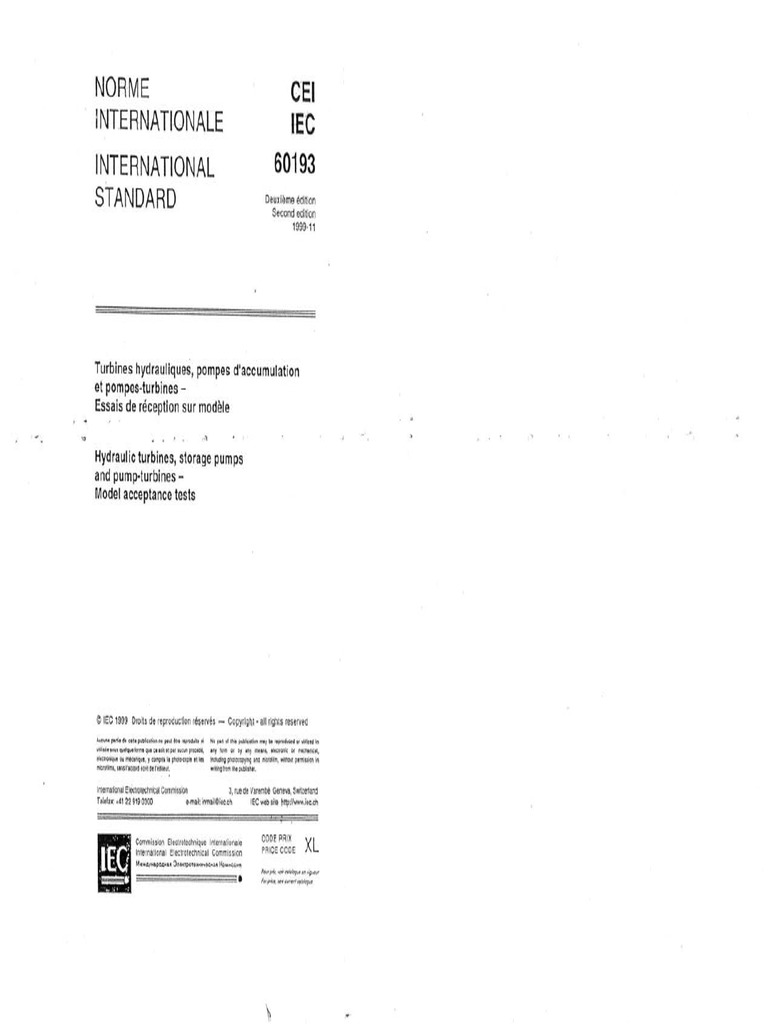 Iec 60193 Turbines and Pumps Acceptance Tests PDF Free | PDF