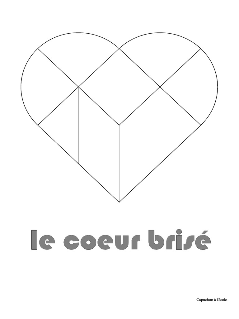 Tangram Coeur A Colorier Capuchon A L Ecole | PDF