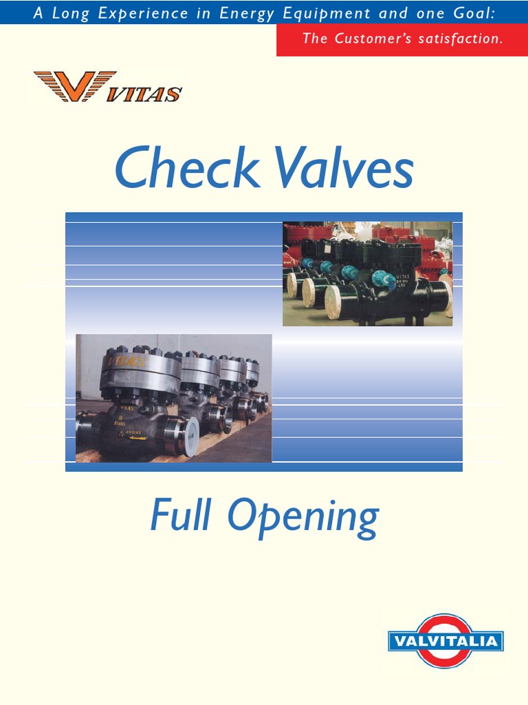 Vitas Check Valves Full Opening | Download Free PDF | Equipment ...