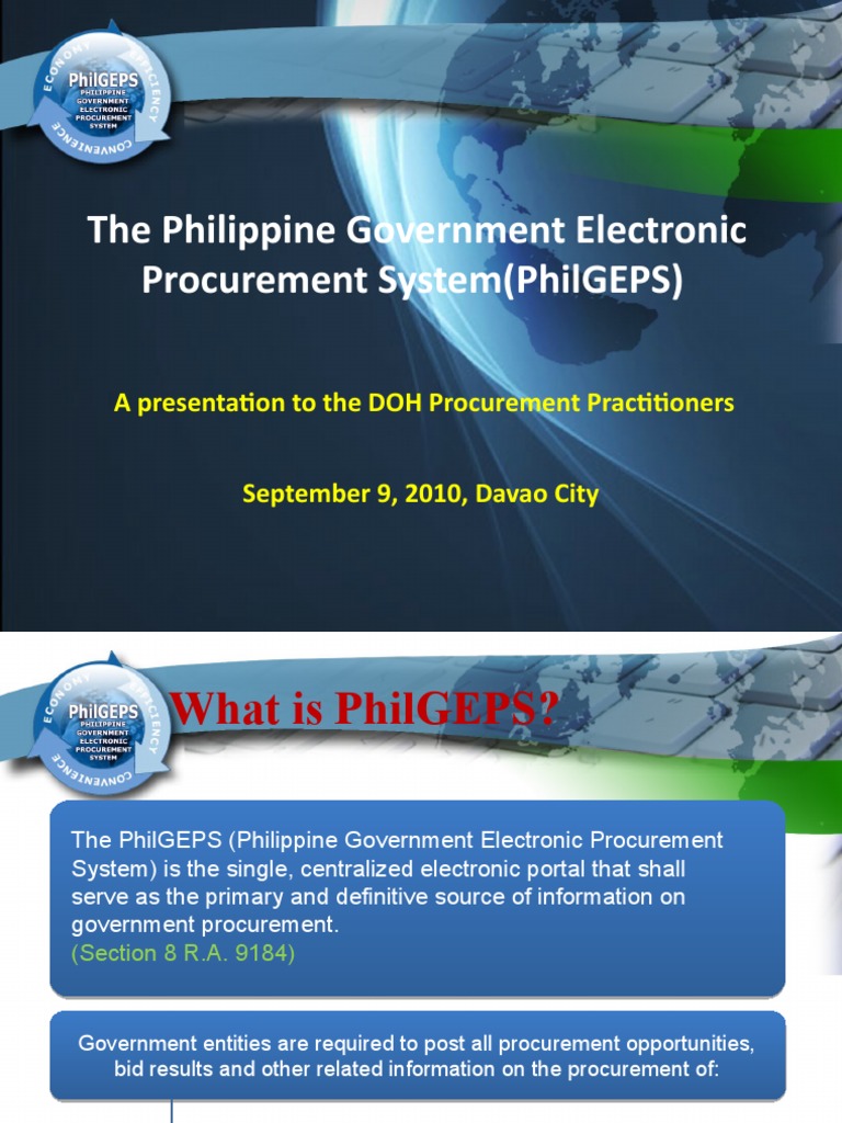 The Philippine Government Electronic Procurement System (Philgeps ...