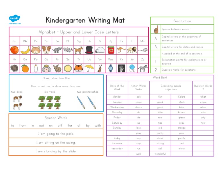 Kindergarten Writing Word Mat | PDF | Languages | Language Arts ...