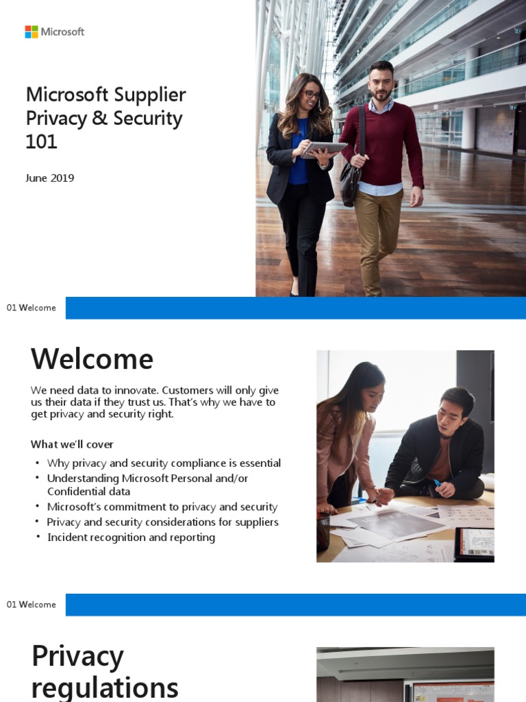 Microsoft Supplier Privacy Security 101 | PDF | Privacy | Non ...