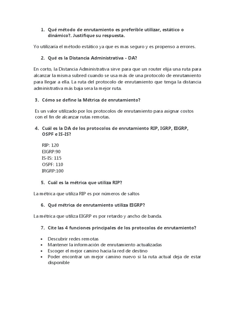 Cuestionario de Redes | PDF