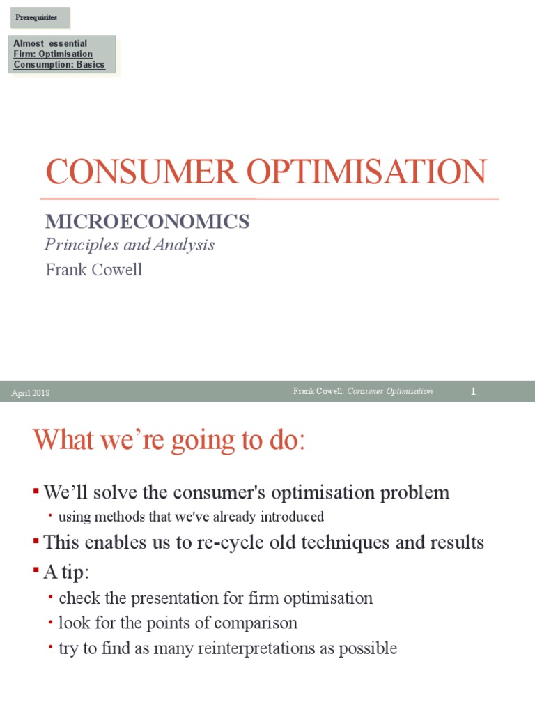 Consumer Optimization Techniques | PDF | Mathematical Optimization ...