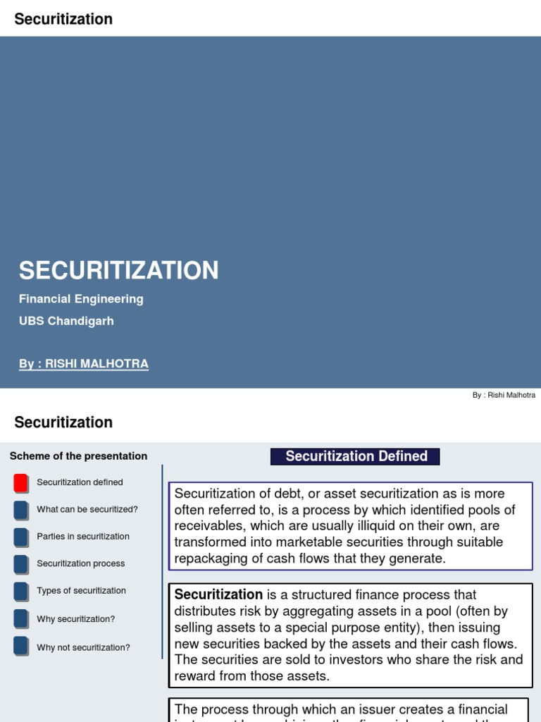 Securitization | PDF | Securitization | Mortgage Backed Security