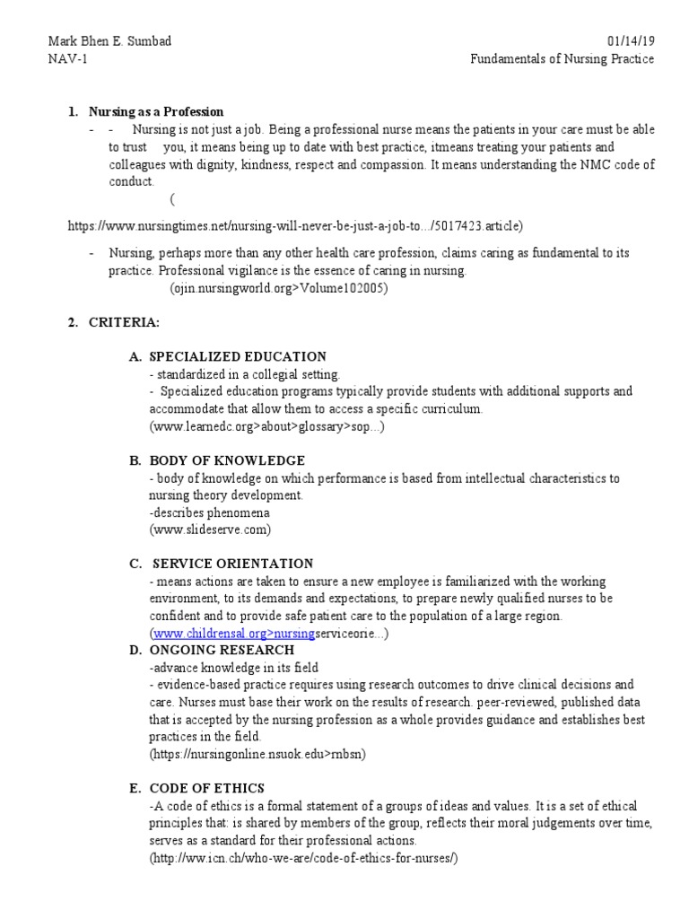 Nursing As A Profession | PDF | Profession | Nursing