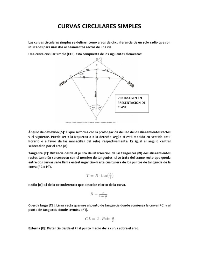 Ejemplo Curva Circular Simple | PDF | Curva | Circulo