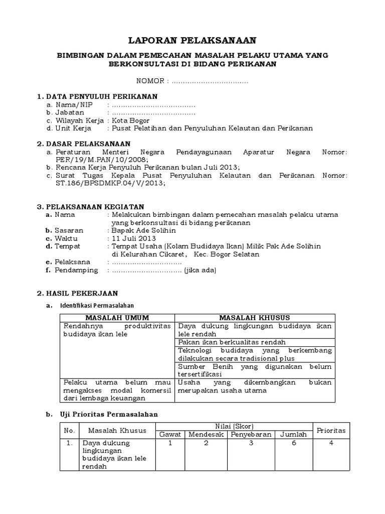 Contoh - Laporan Pemecahan Masalah | PDF