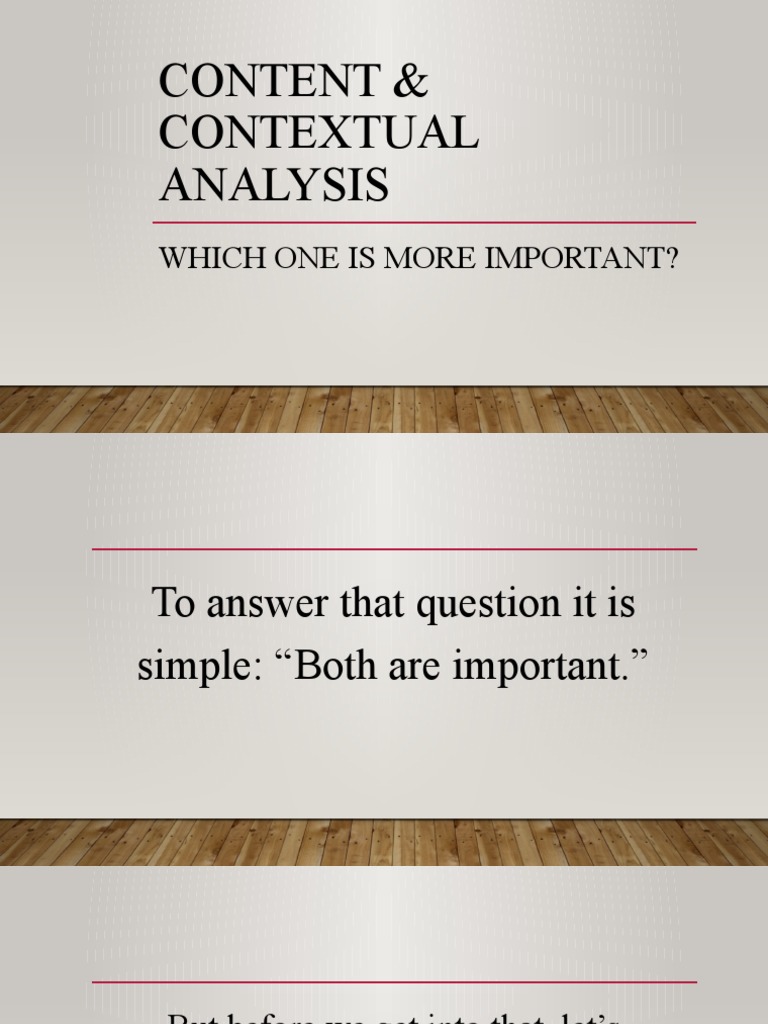 Content & Contextual Analysis | PDF | Essays | Communication