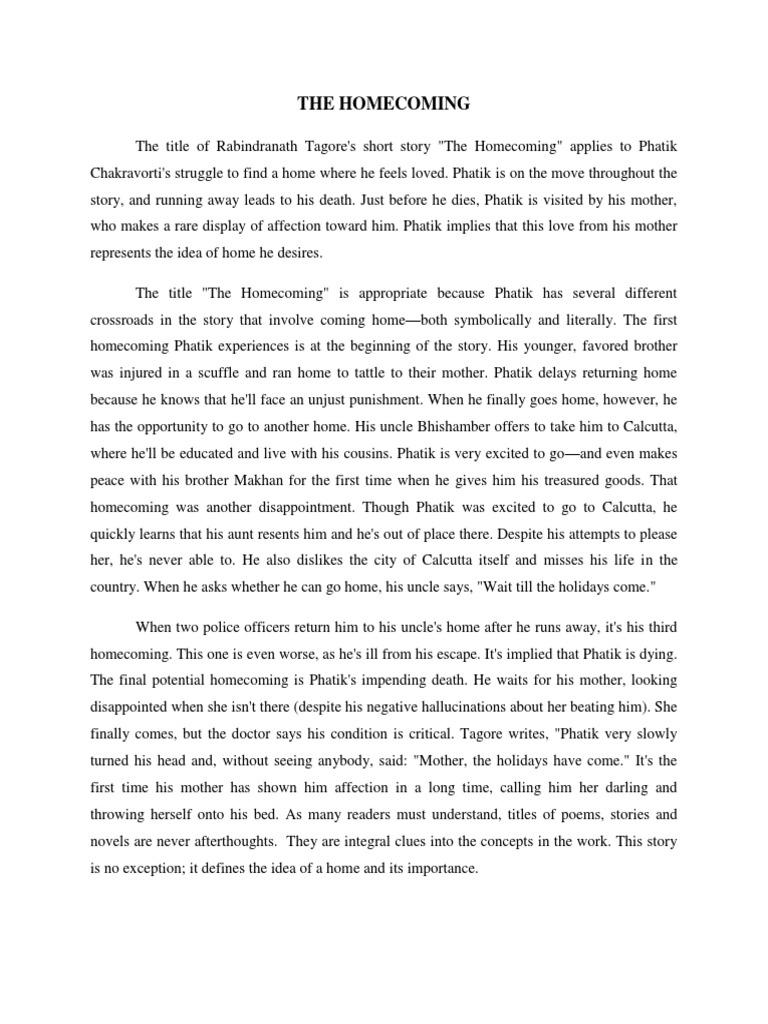 The Homecoming | PDF