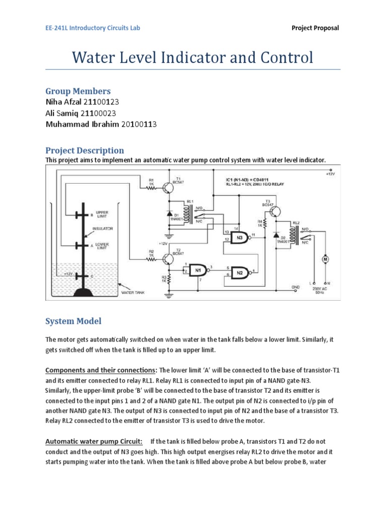 Water Level Indicator and Control: Group Members | PDF | Logic Gate ...